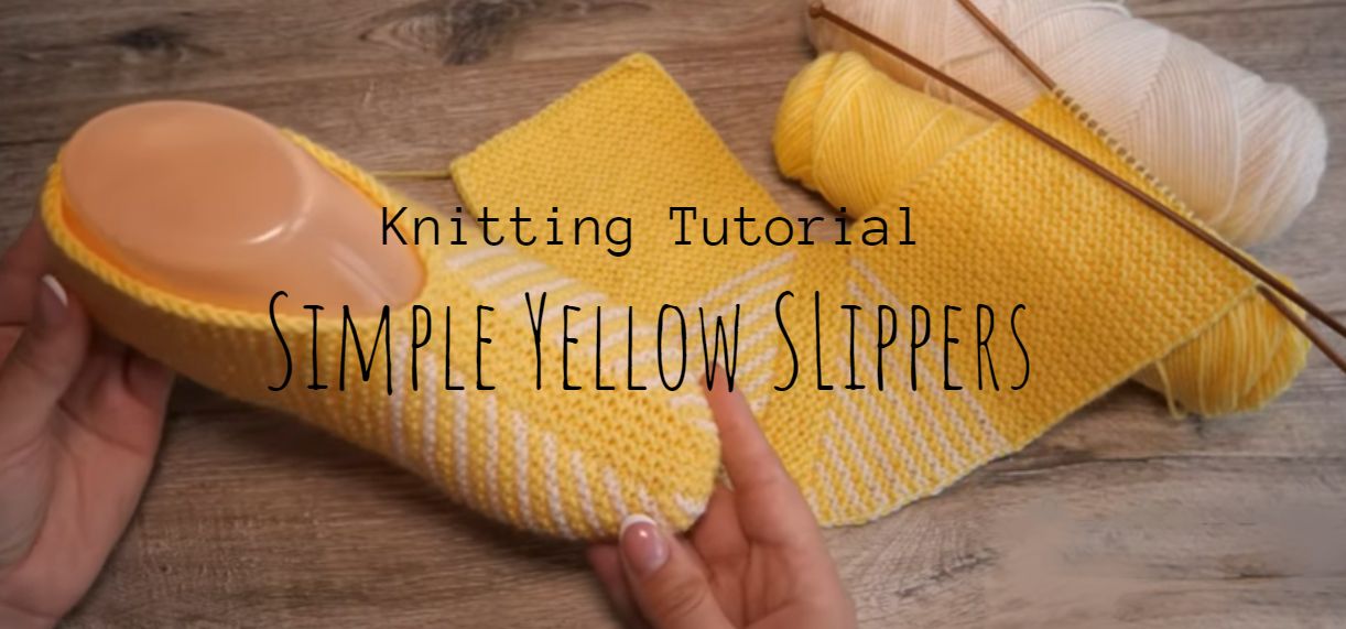 Knit Simple Yellow Slippers