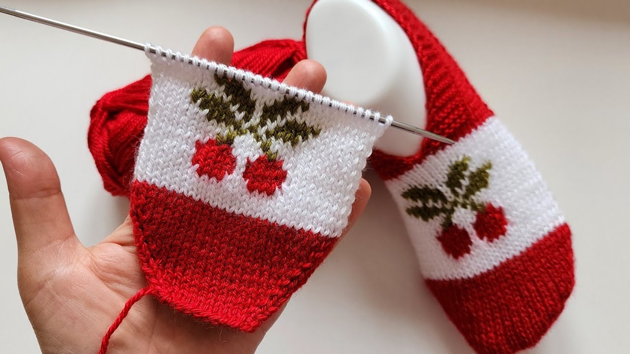 Knit Cherry Slippers