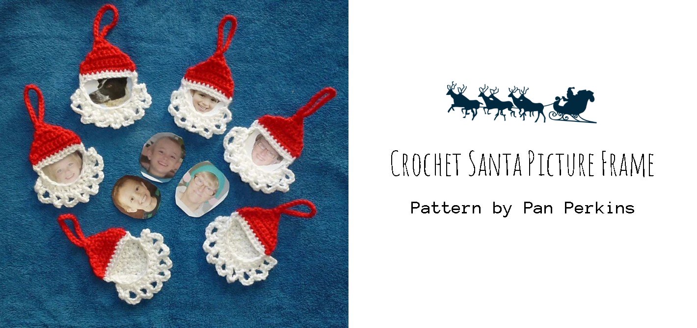 Crochet Santa picture frame by Pan Perkins