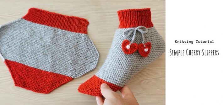 Knit Simple Cherry Slippers