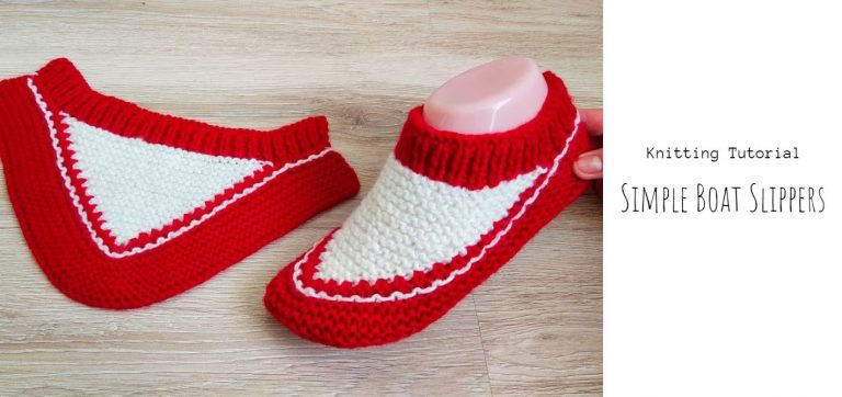 Knit Simple Boat Slippers