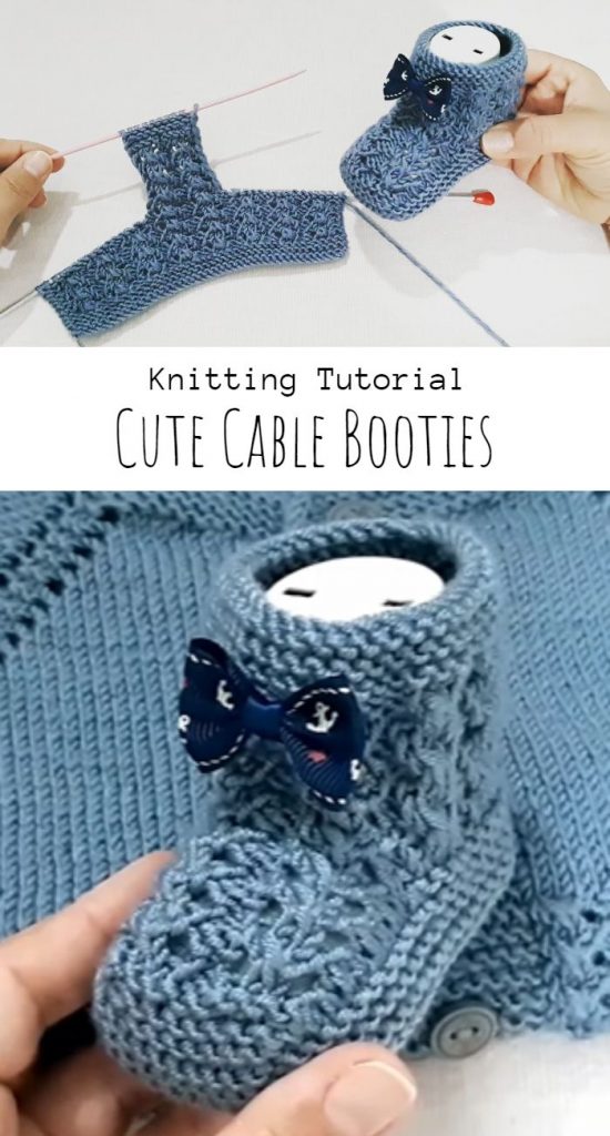 Knit Cute Cable Booties