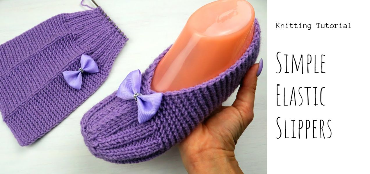 Knit Simple Elastic Slippers