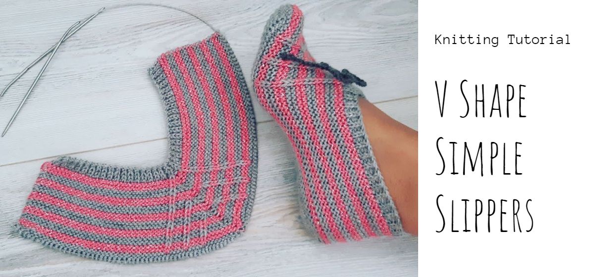 Knit V Shape Simple Slippers