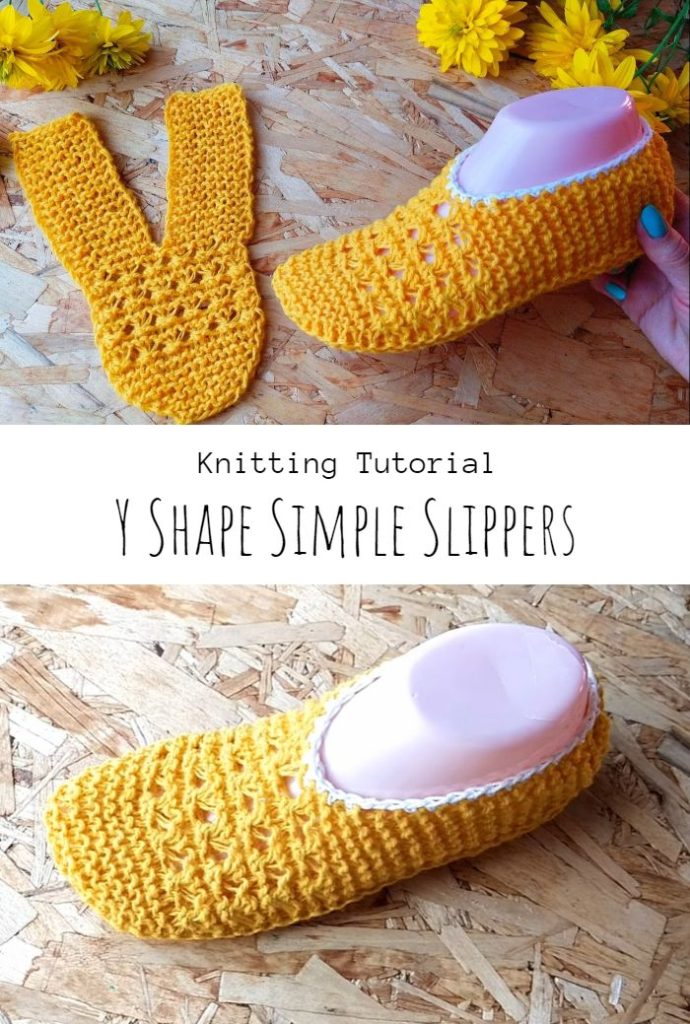 Knit Y Shape Simple Slippers