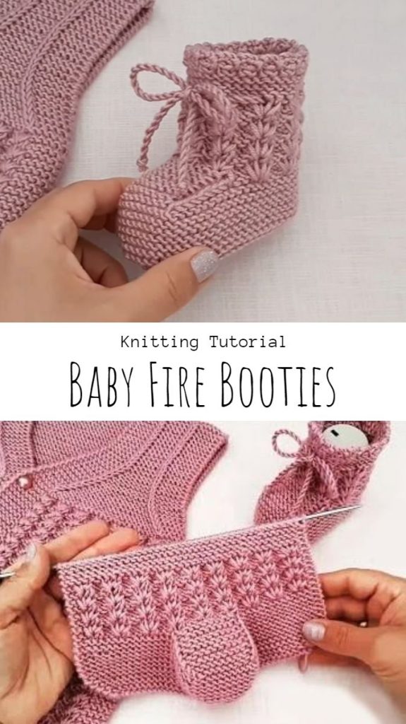 Knit Baby Fire Booties
