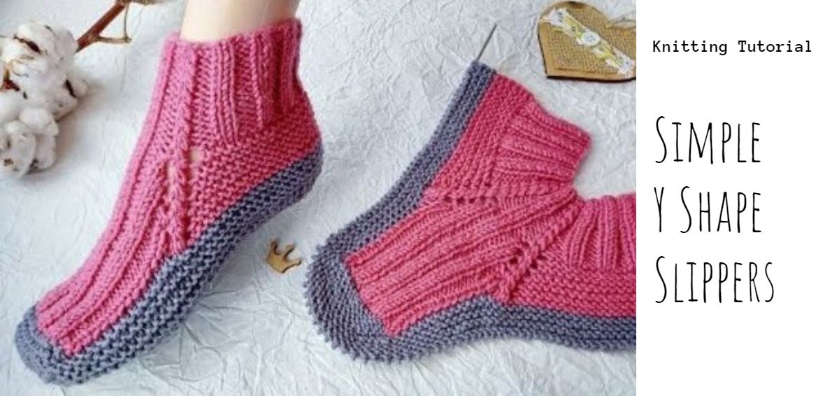 Knit Simple Y Shape Slippers