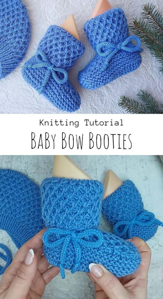 Knit Baby Bow Booties