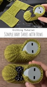 Knit Simple Baby Shoes with Bows