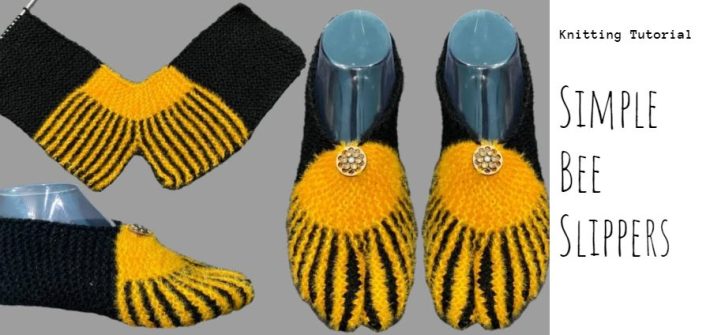 Knit Simple Bee Slippers