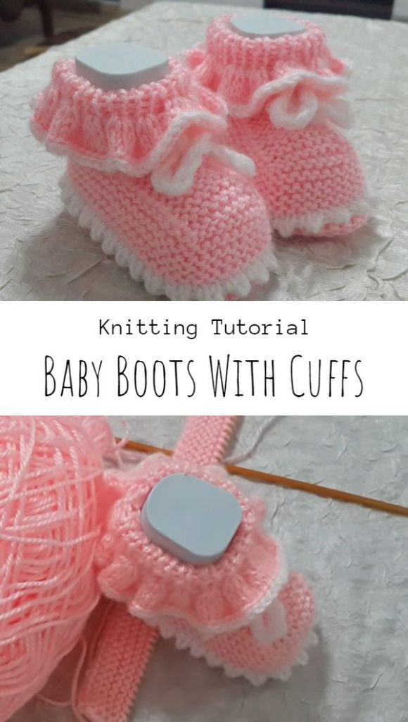 Knit Baby Boots with Cuffs