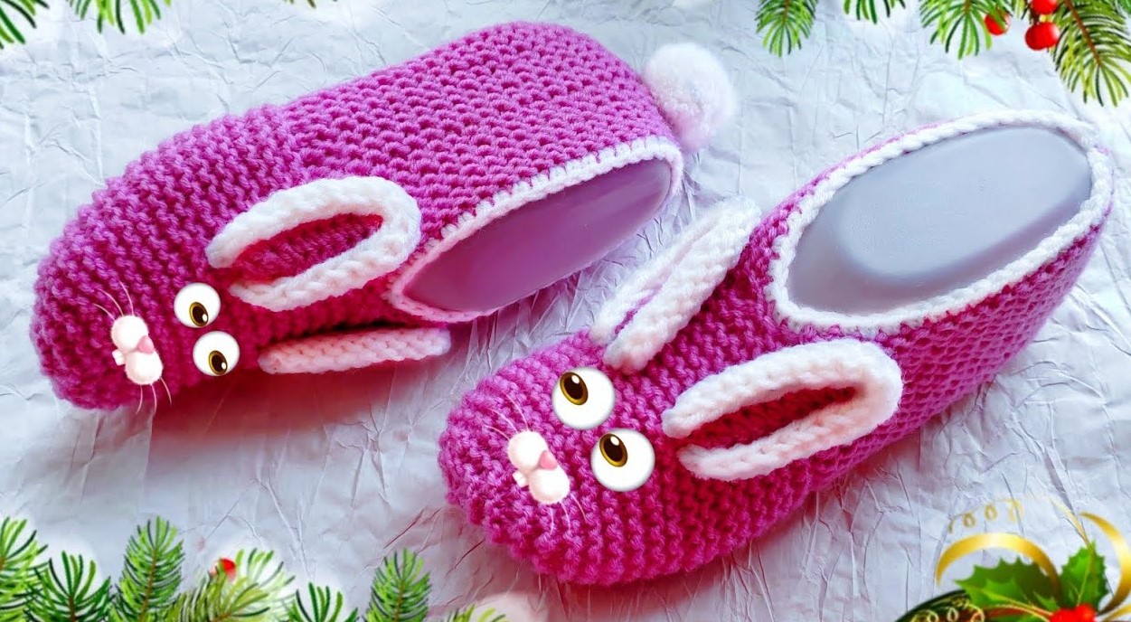 Knit Cute Mouse Slippers