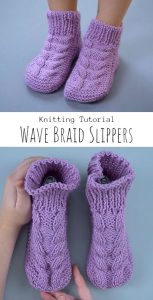 Knit Wave Braid Slippers