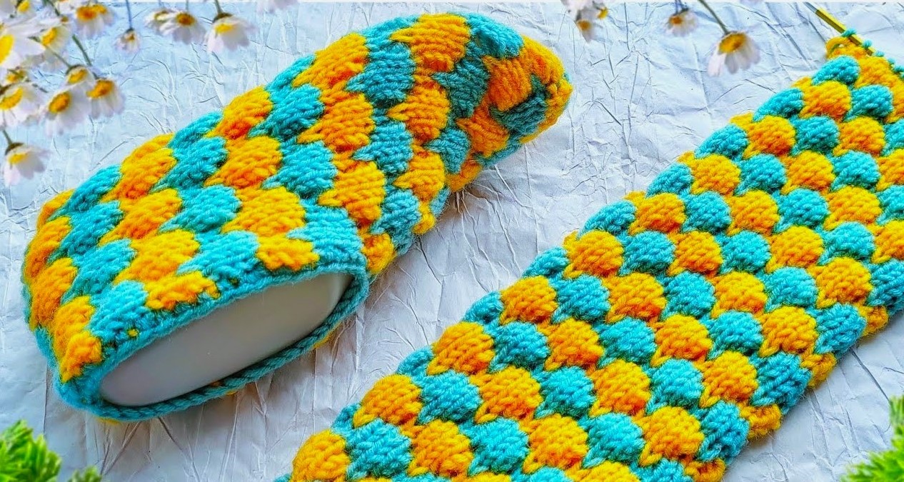 Knit Bobble Stitch Slippers