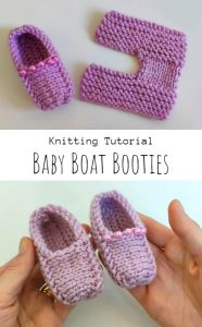 Knit Baby Boat Booties