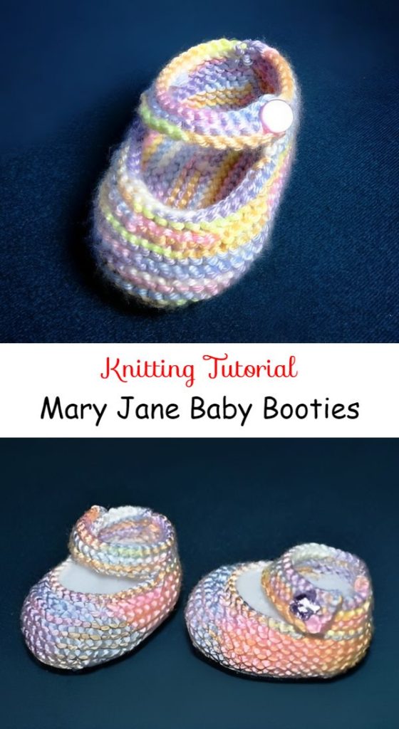 Knit Mary Jane Baby Booties