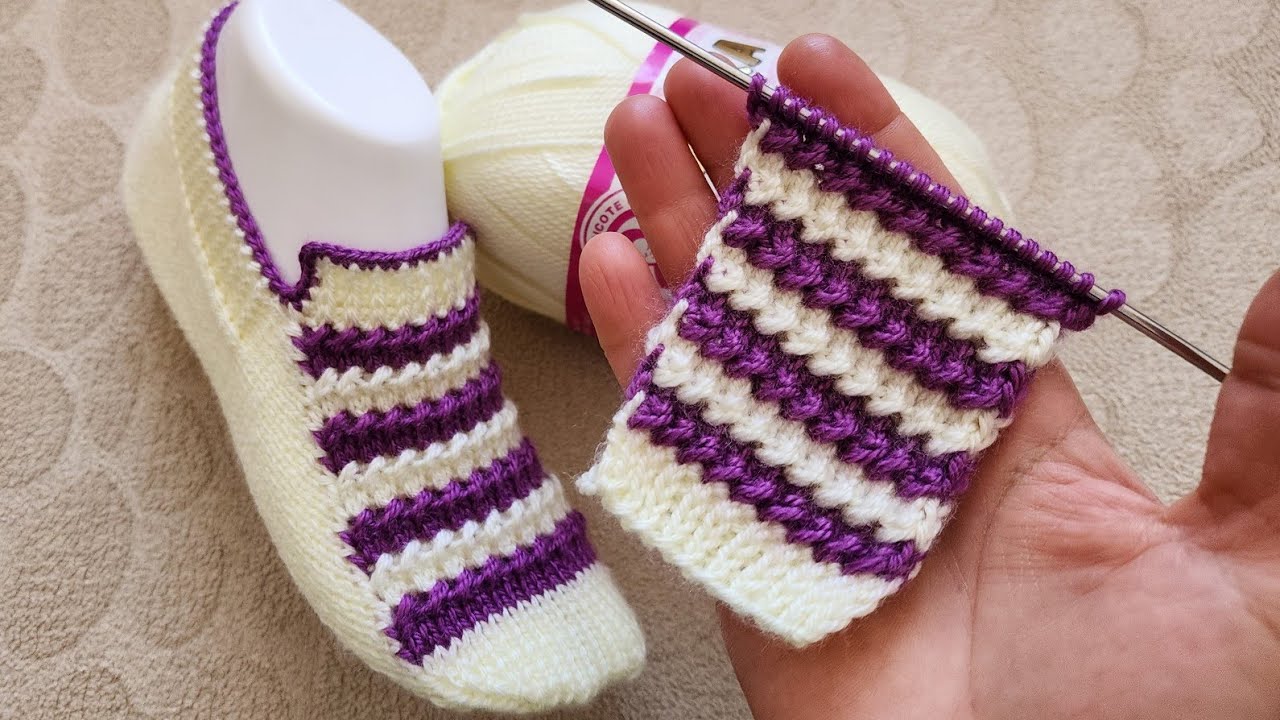 Knit Purple Rain Slippers